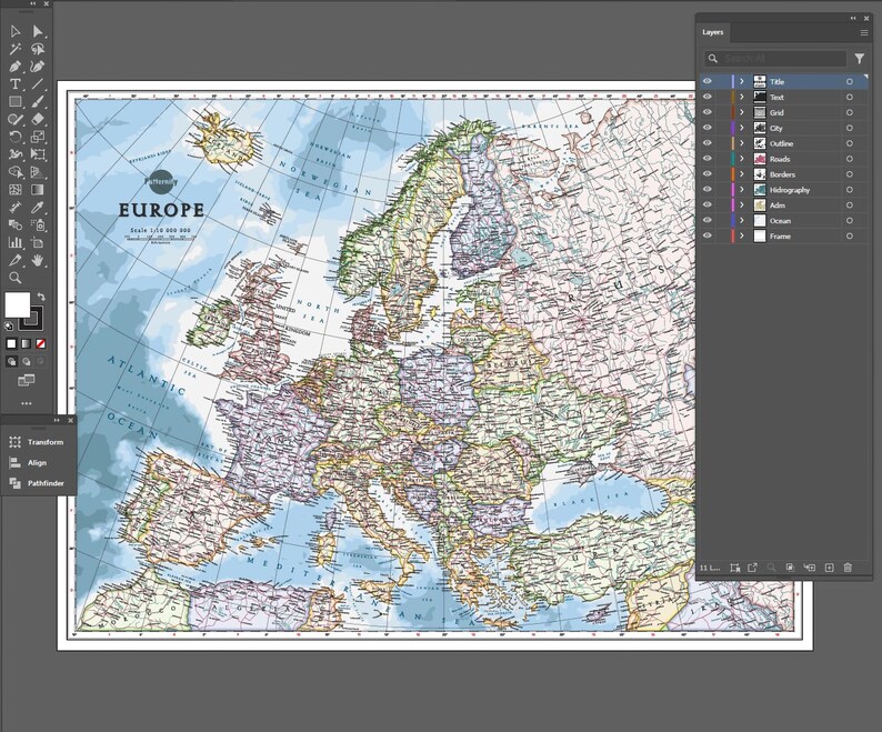 Mapa vectorial de Europa. Archivos SVG, AI, EPS, CDR y PDF incluidos ...