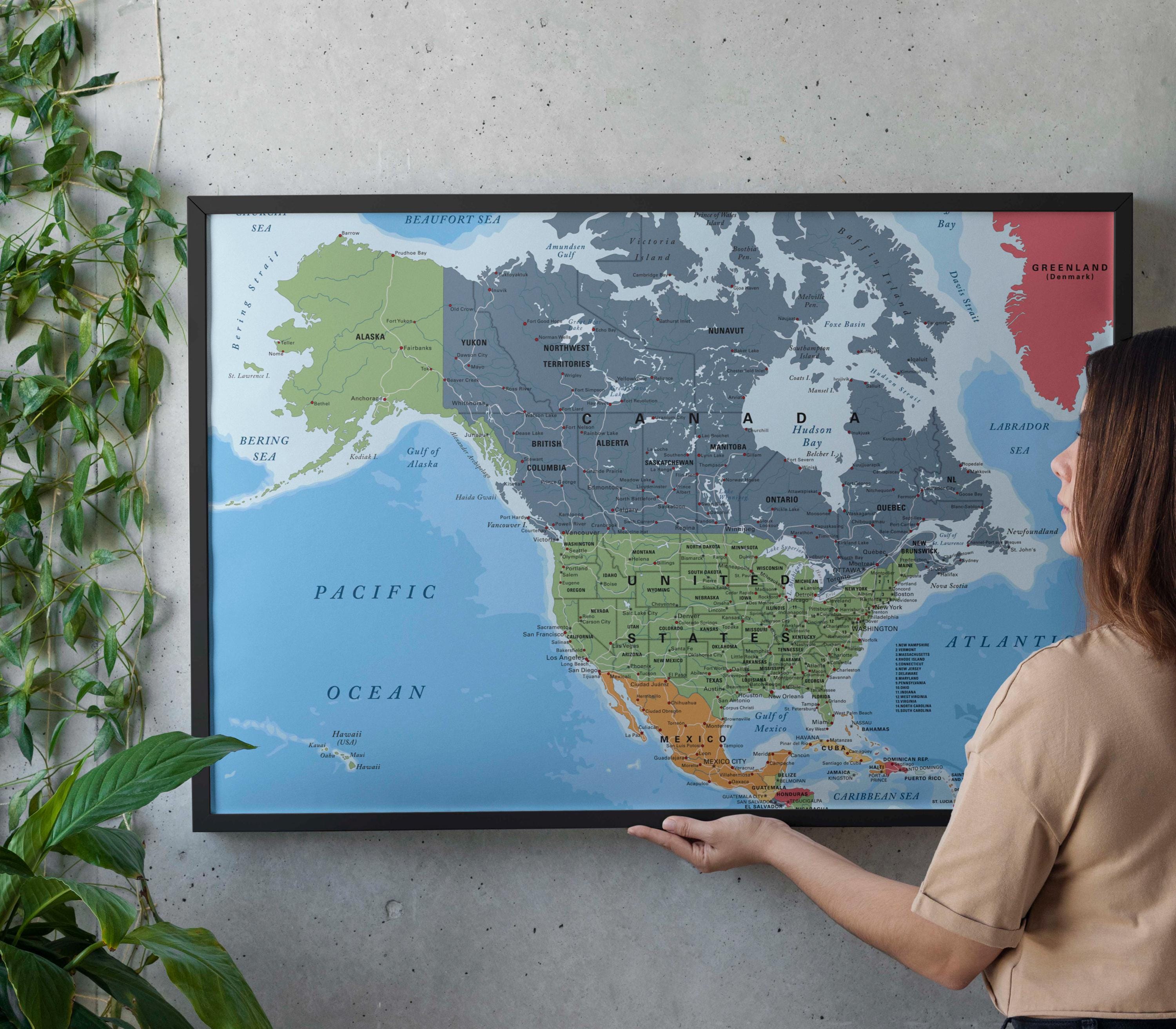 North America Political Map. Large Printable Americas Map Poster Full ...