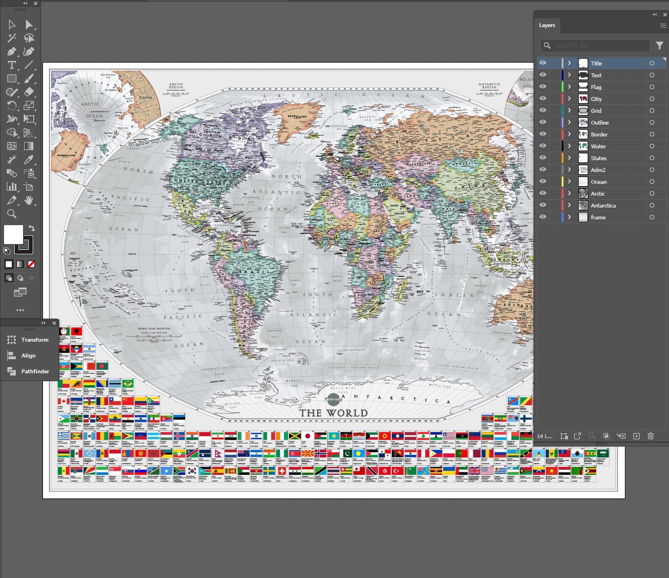 Vector Map of the World. Svg, Ai, Eps, Cdr and Pdf Files Included ...