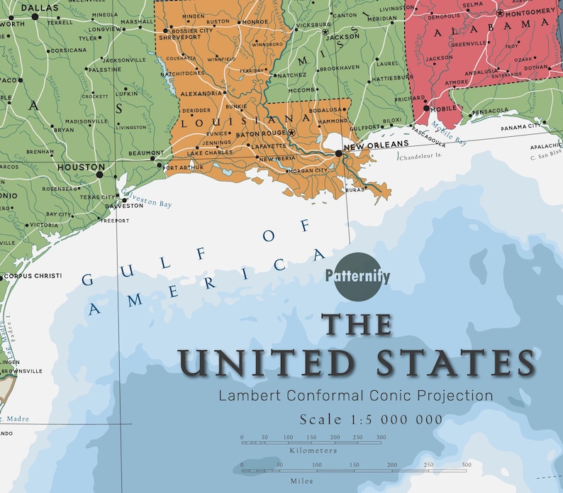 United States Detailed Political Map. Large Printable USA Poster With ...