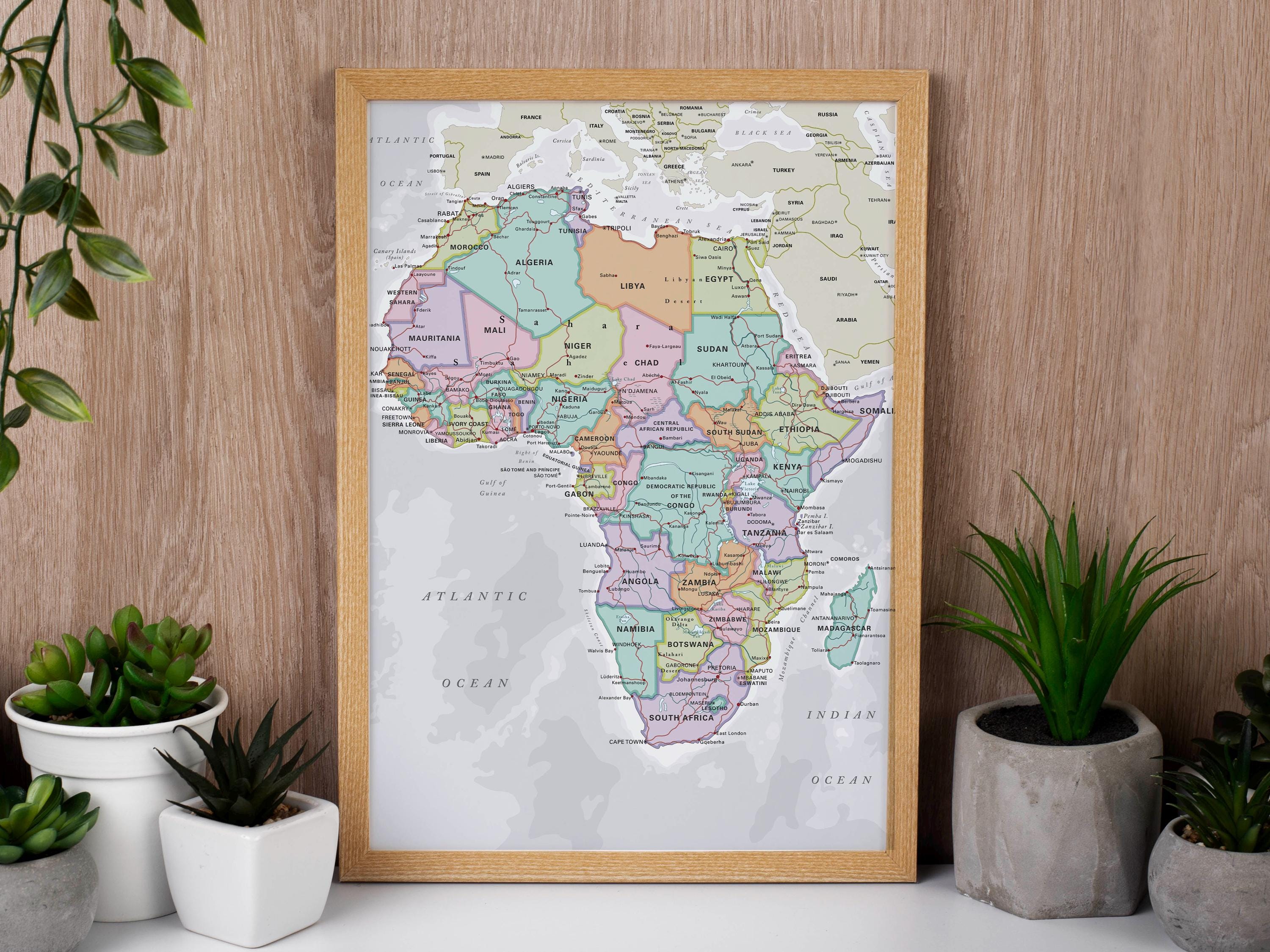 Detailed Political Map of Africa. Large Printable Africa Map Poster ...