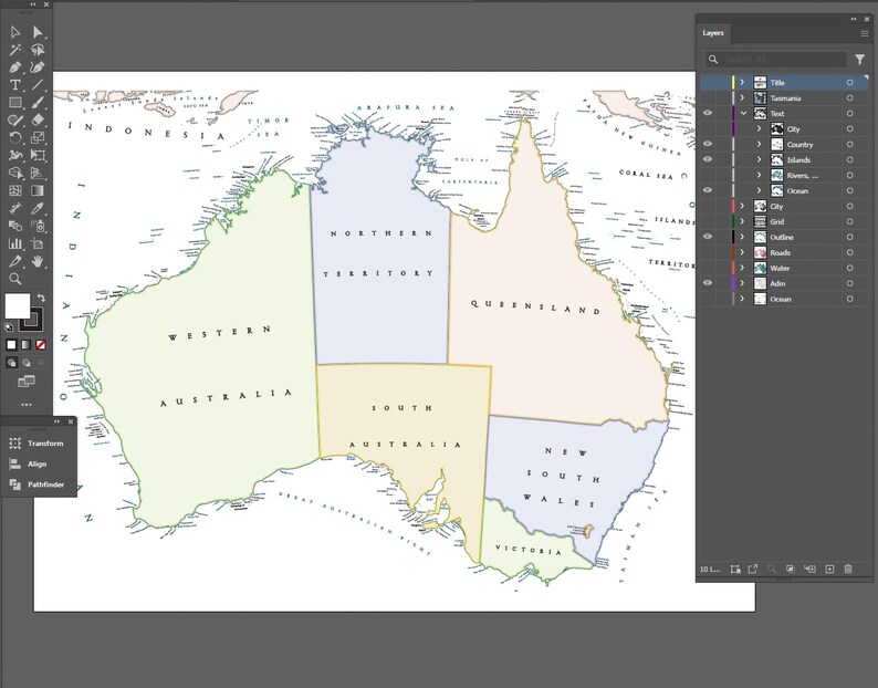 Australia Vector Map. Svg, Ai, Eps, Cdr and Pdf Files Included ...
