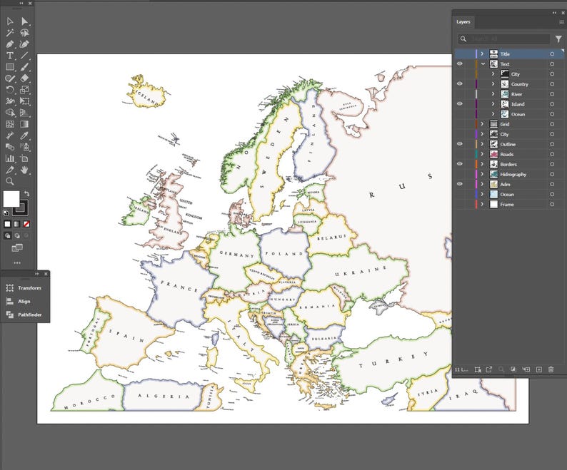 Europe Vector Map. Svg, Ai, Eps, Cdr and Pdf Files Included. Scalable ...