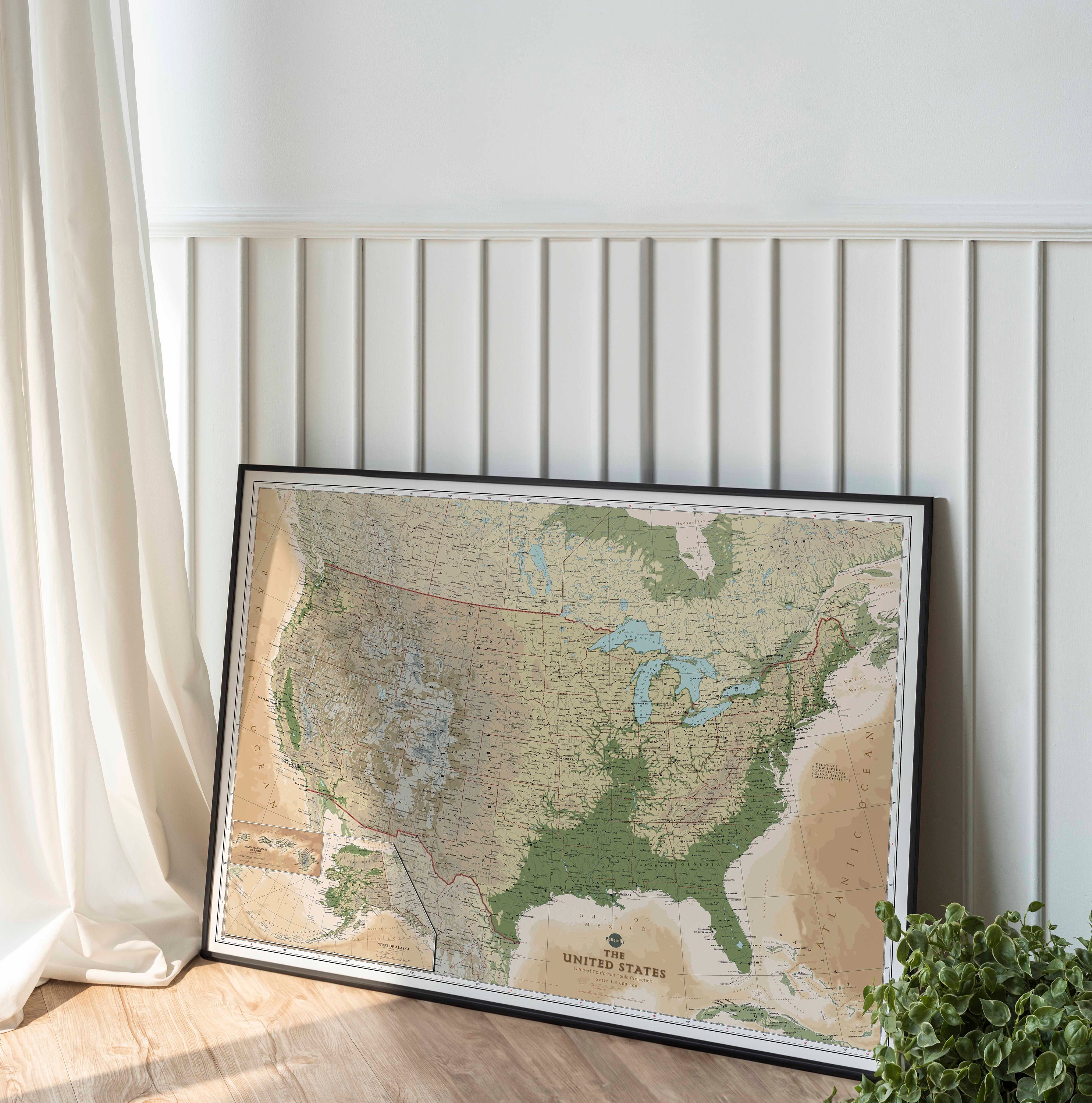 Terrain Map of the United States | USA Wall Map Poster Giclee Print ...