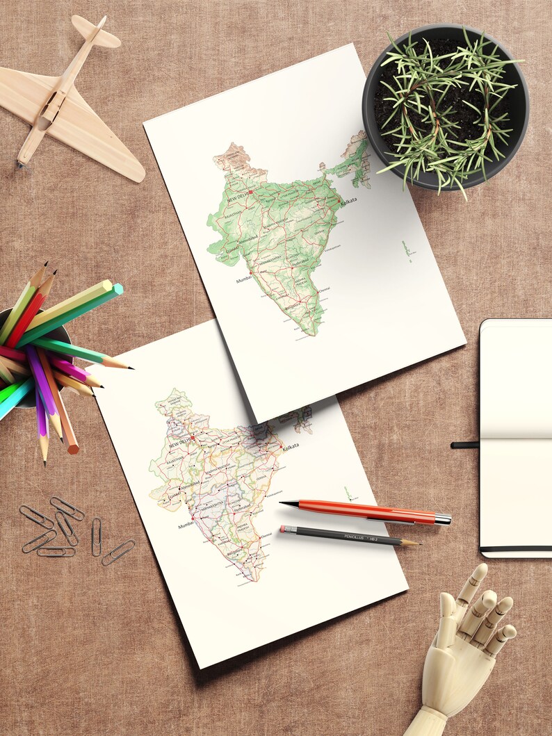 India Map Bundle. Printable Indian Map Set. Political, Physical, Blank ...