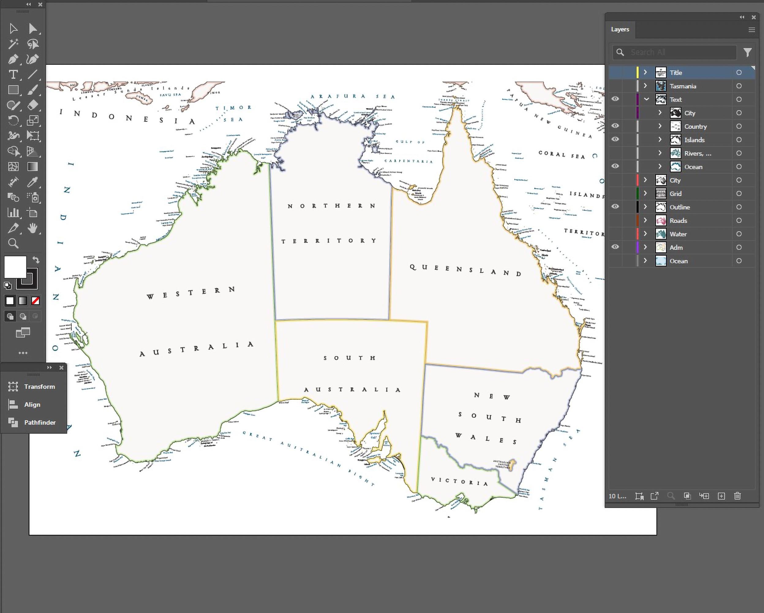Australia Vector Map. Svg, Ai, Eps, Cdr and Pdf Files Included ...