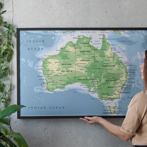 Detailed Physical Map of Australia. Vector Australia Map. Educational ...