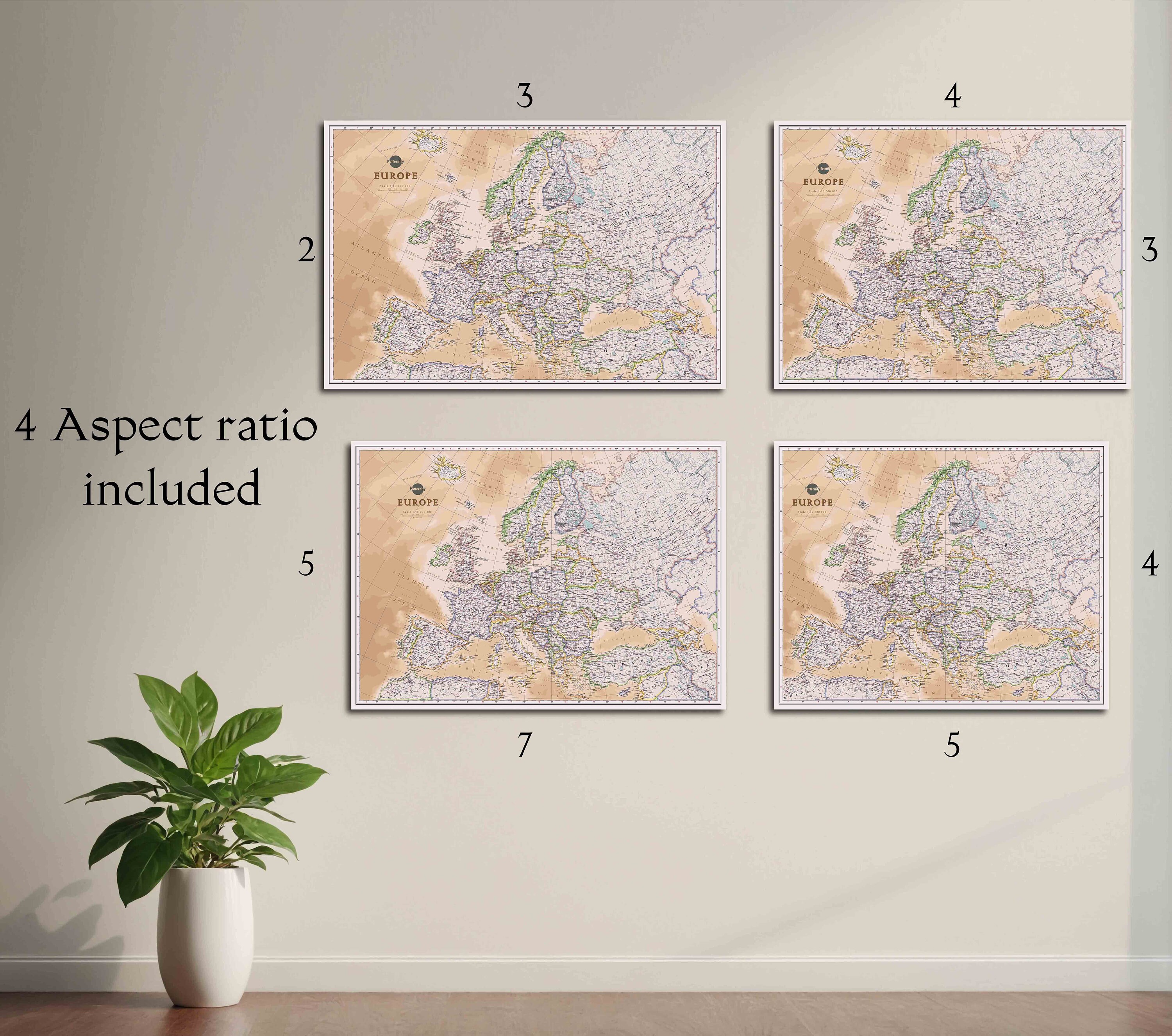 Europe Map Print Europe Map Wall Art PRINTABLE Europe Map Print Digital ...