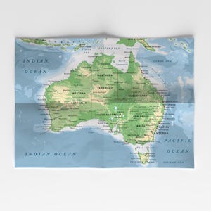 Detailed Physical Map of Australia. Vector Australia Map. Educational ...