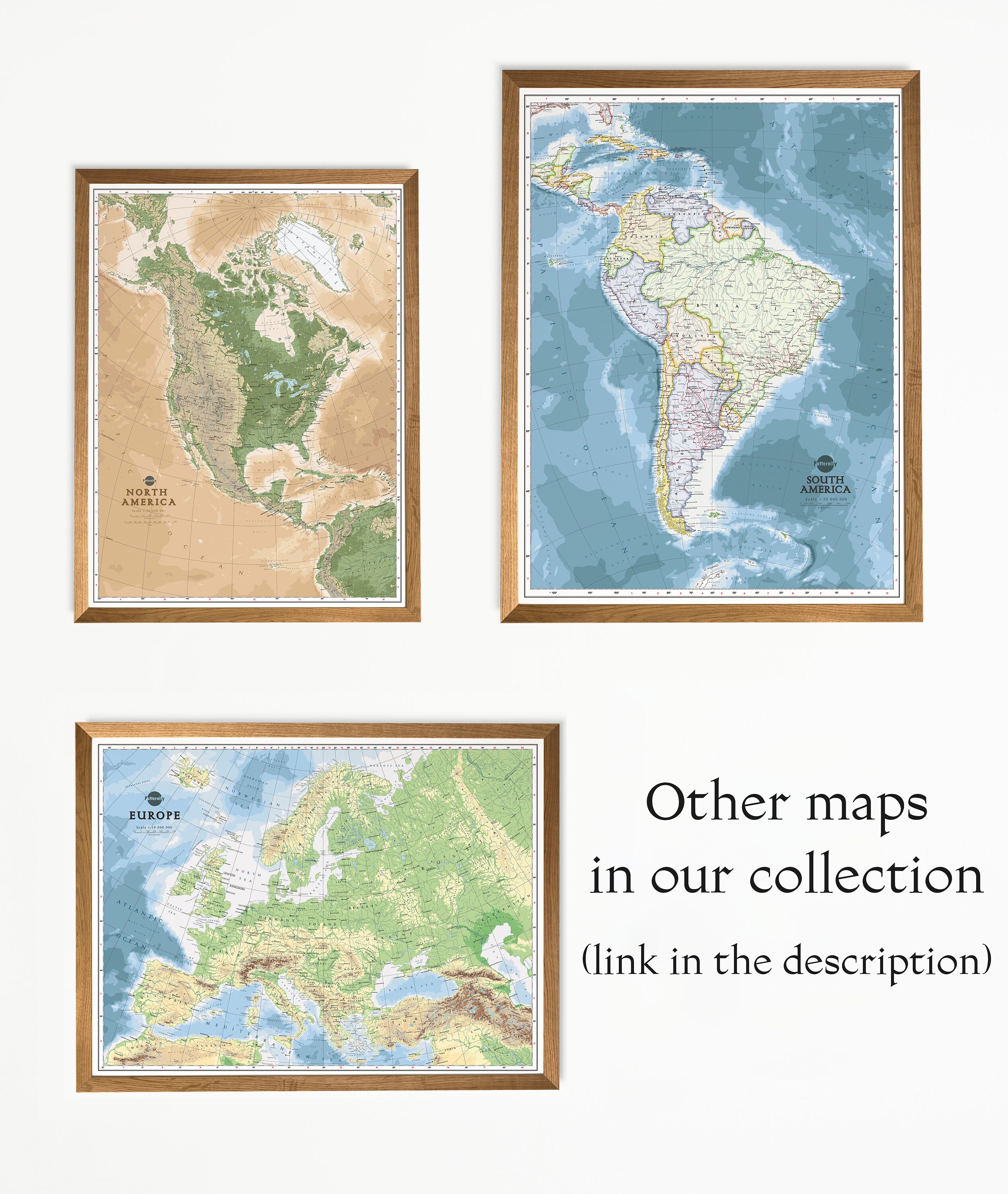 Terrain Map of North America | North America Map Poster Giclee Print ...