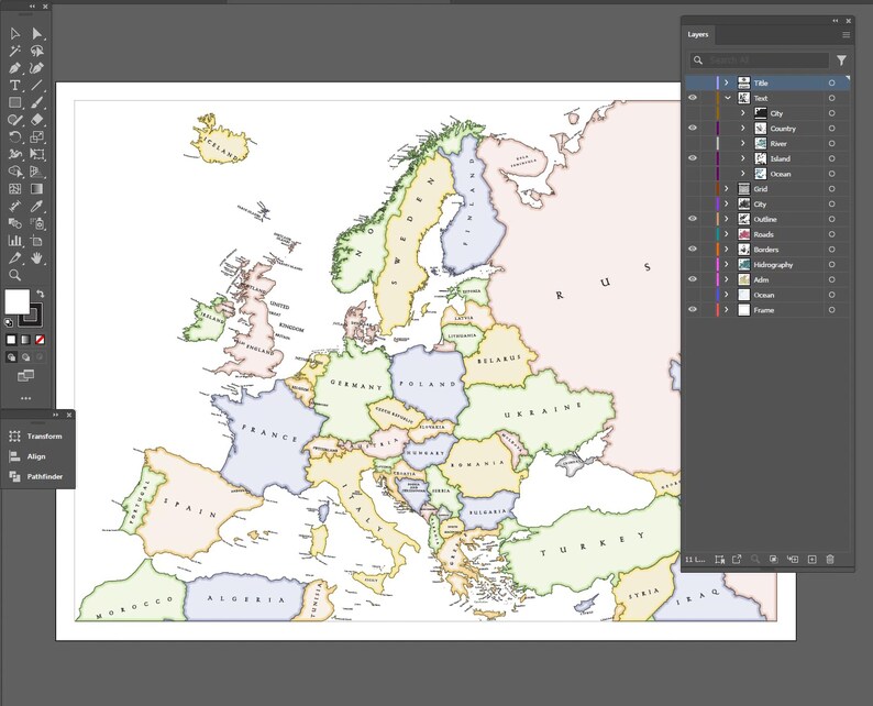 Mapa vectorial de Europa. Archivos SVG, AI, EPS, CDR y PDF incluidos ...