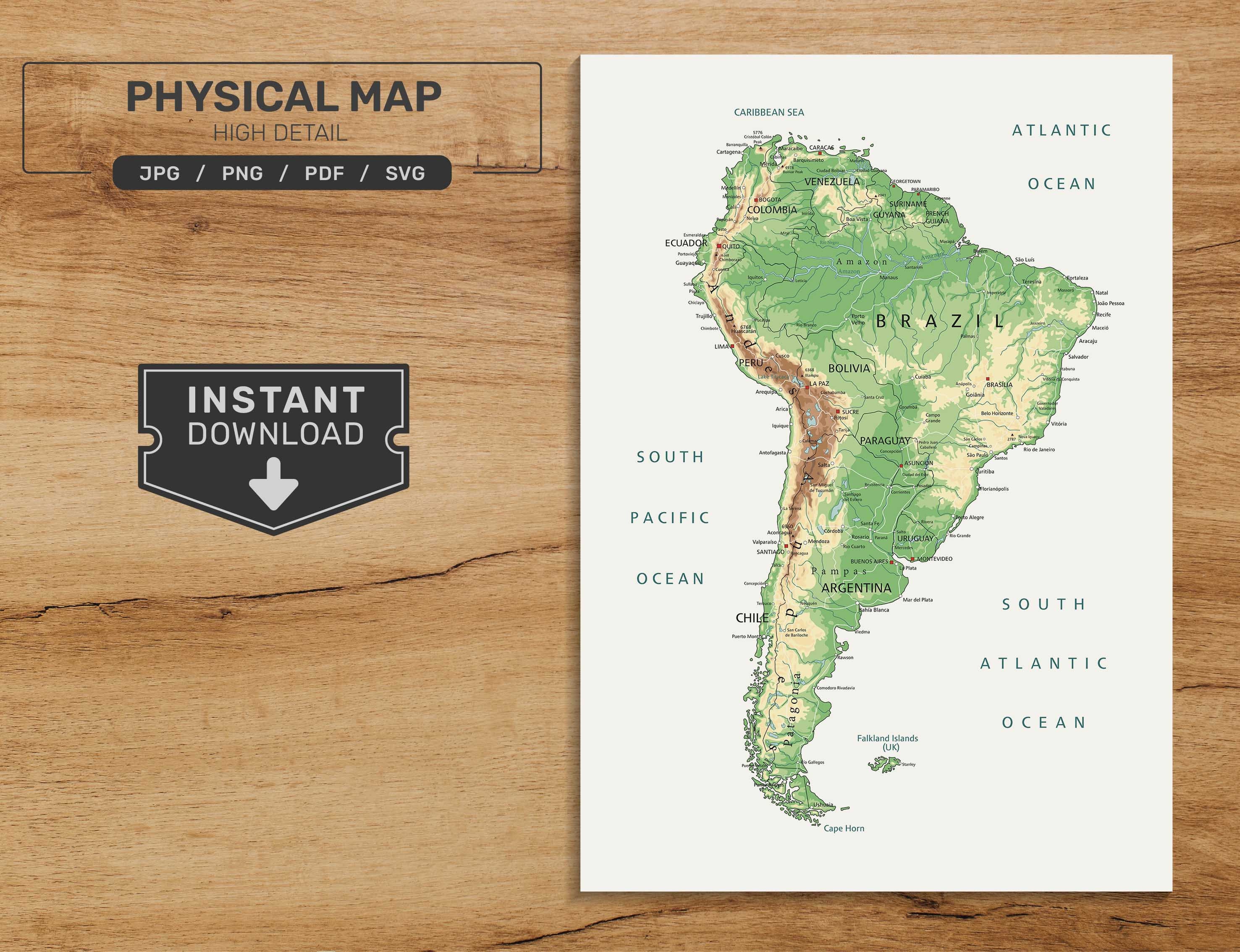South America Map Bundle. Printable America Map Set. Political ...