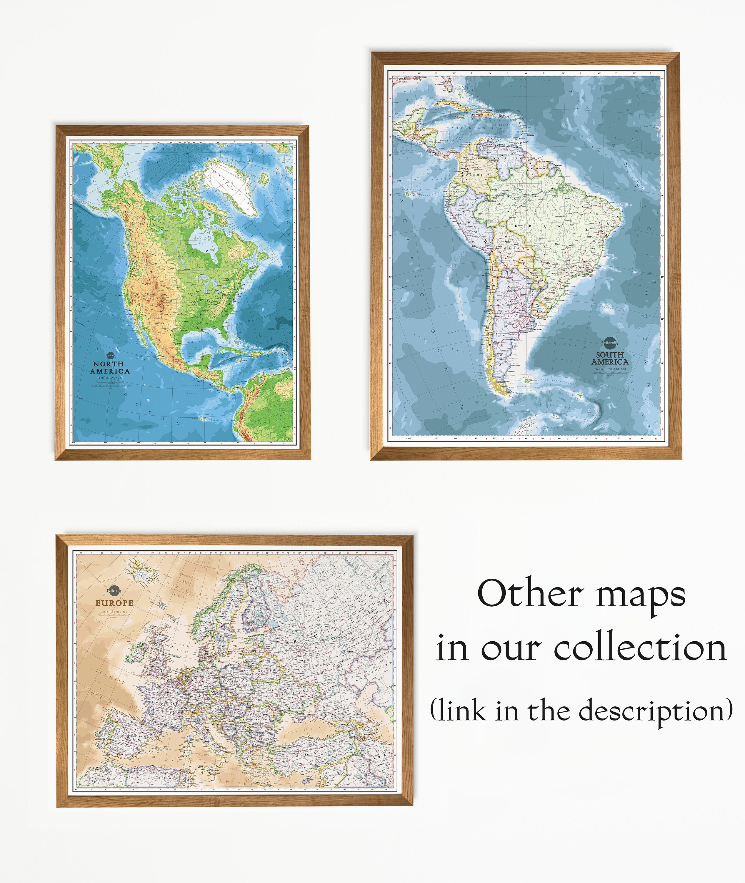 Terrain Map of Europe Europe Map Poster Giclee Print European Continent ...