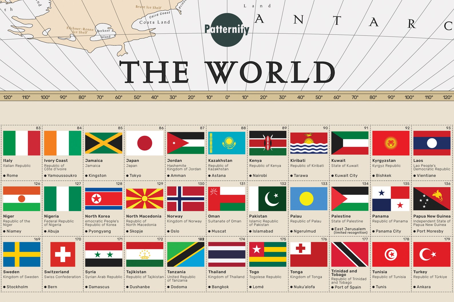 World Map With Flags Printable Map of the World With State Flags ...