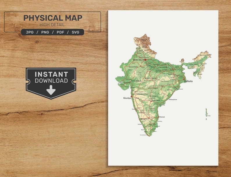 India Map Bundle. Printable Indian Map Set. Political, Physical, Blank ...