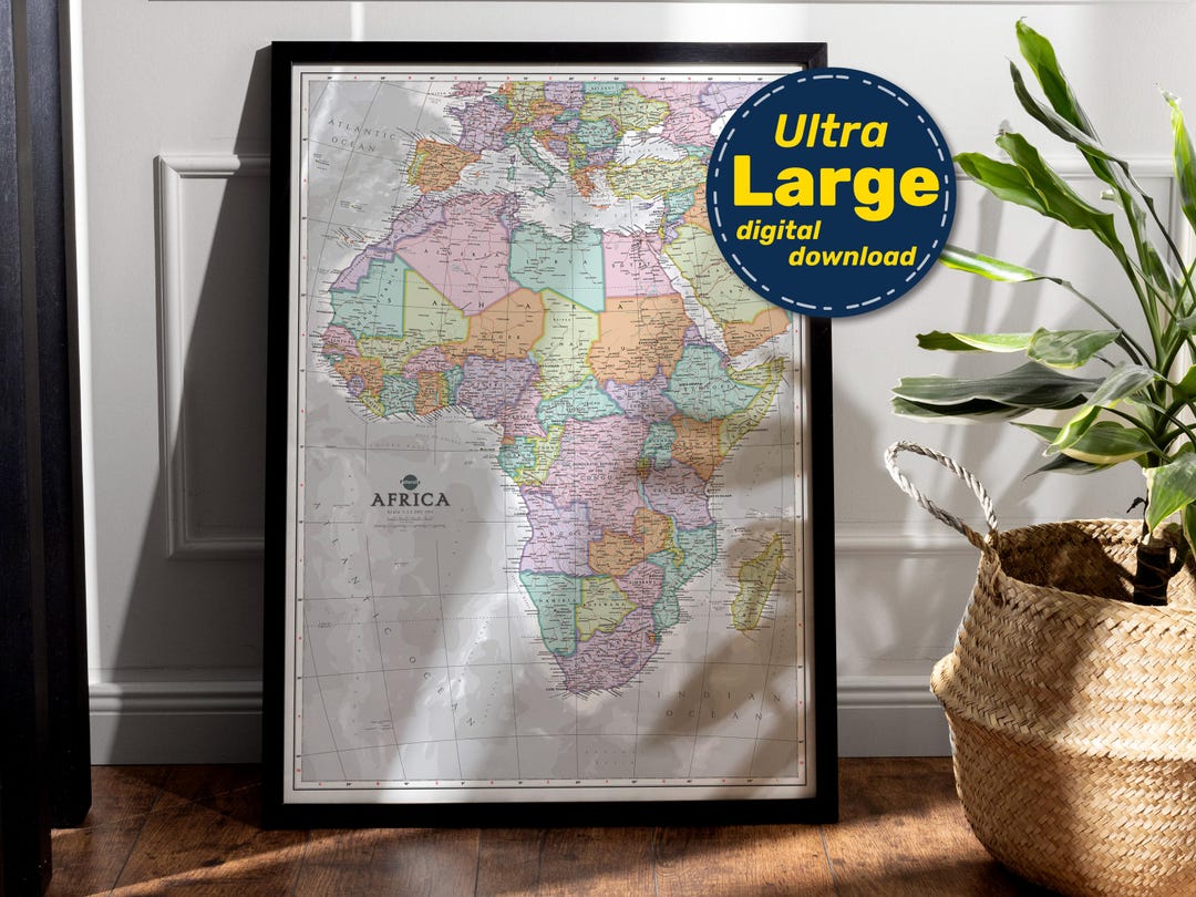 Africa Political Map Print. High-resolution PRINTABLE Africa Map ...