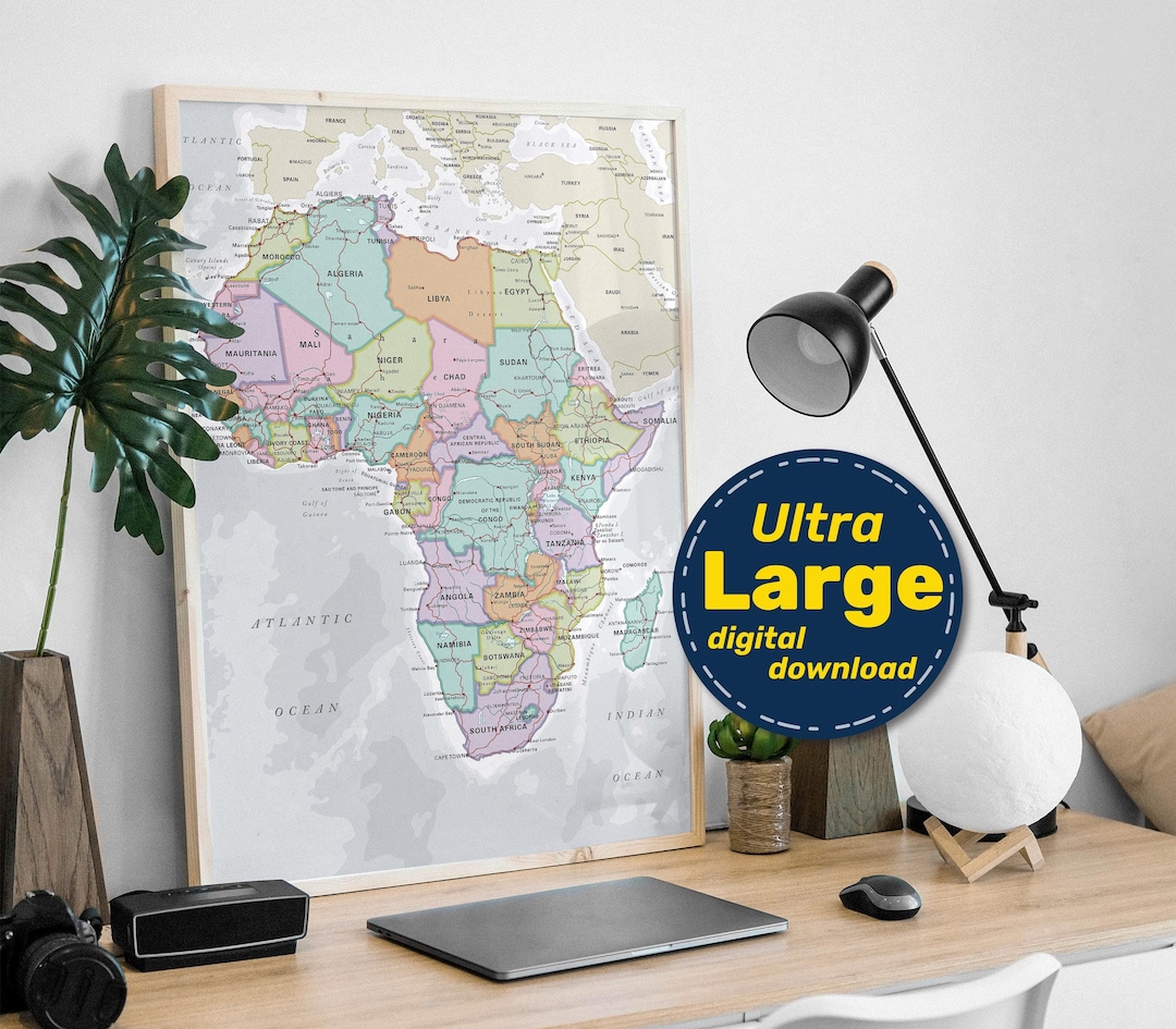 Detailed Political Map of Africa. Large Printable Africa Map Poster ...
