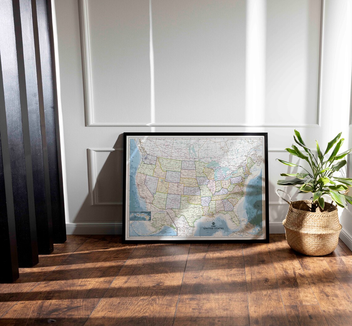 United States Map Print. US Map Wall Art. PRINTABLE United States of ...