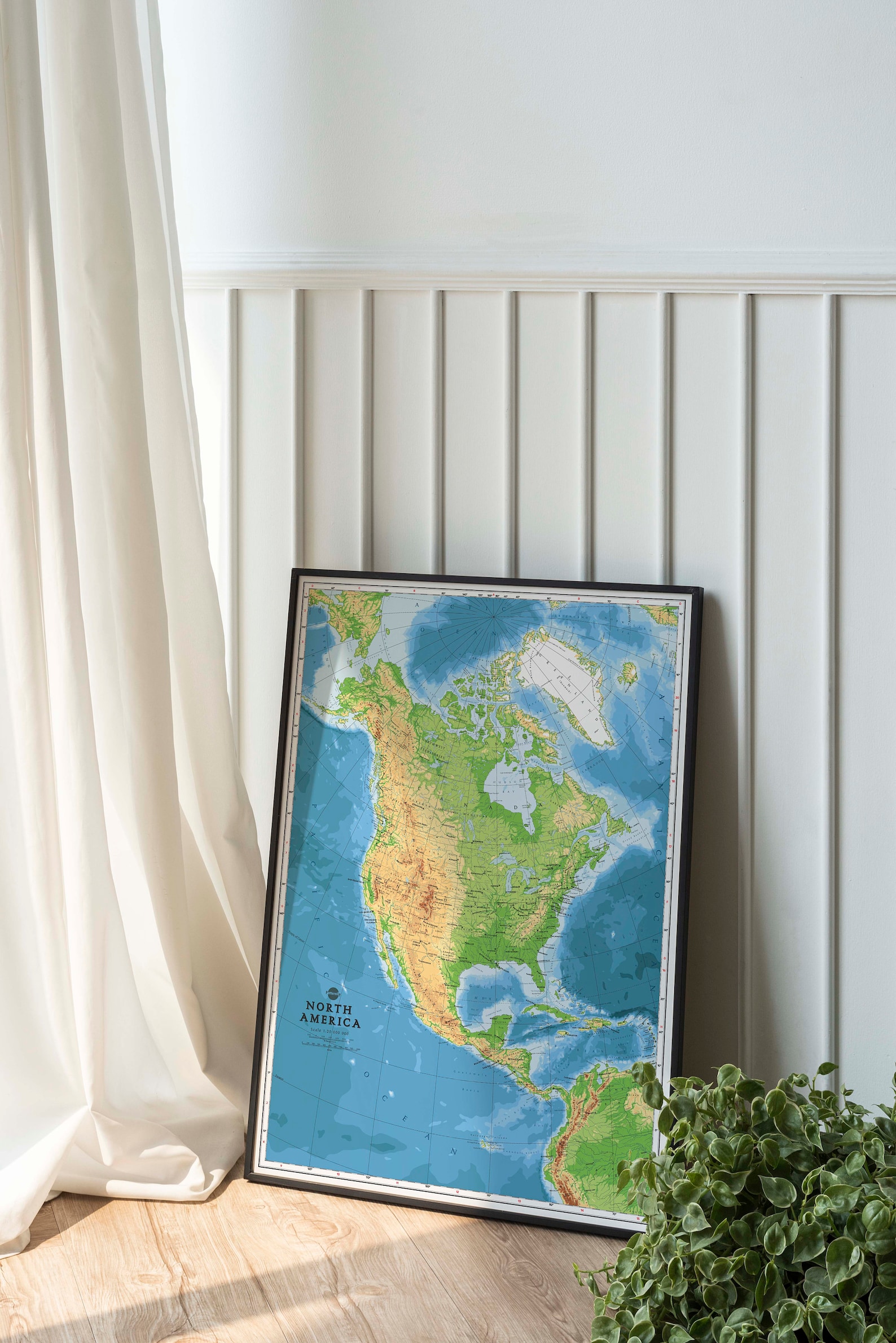 Terrain Map of North America | North America Map Poster Giclee Print ...