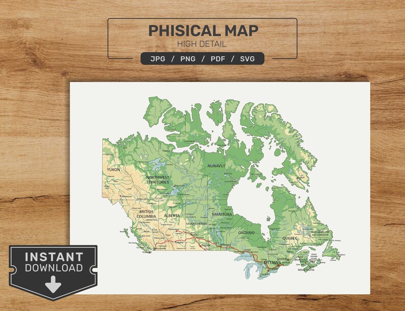 Canada Map Bundle. Printable Canadian Map Set. Political, Physical ...