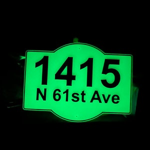 Glow in the Dark house Number Sign With Street Name An, Personalized ...