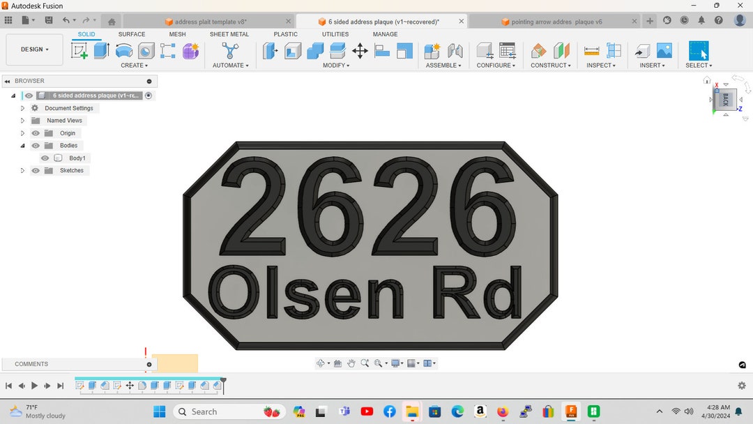 Custom 3D Printed Address Plaque: Multi-color Mailbox or Door Sign (4x2 ...