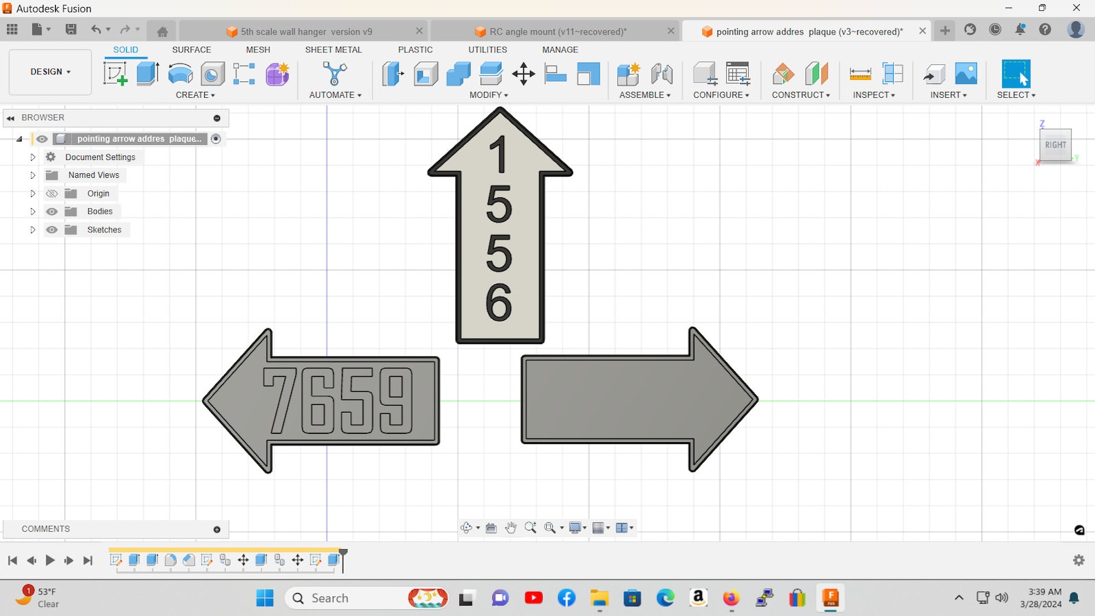 House Number Sign Arrow Directional Pointing Address Plaque, , Multi ...