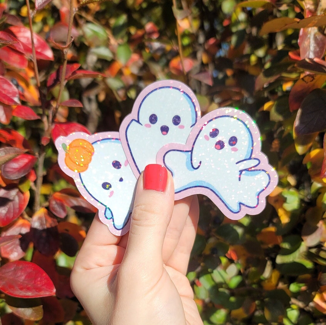 Cute Ghost Sticker Set, Holographic Kawaii Decals, Weatherproof Vinyl ...