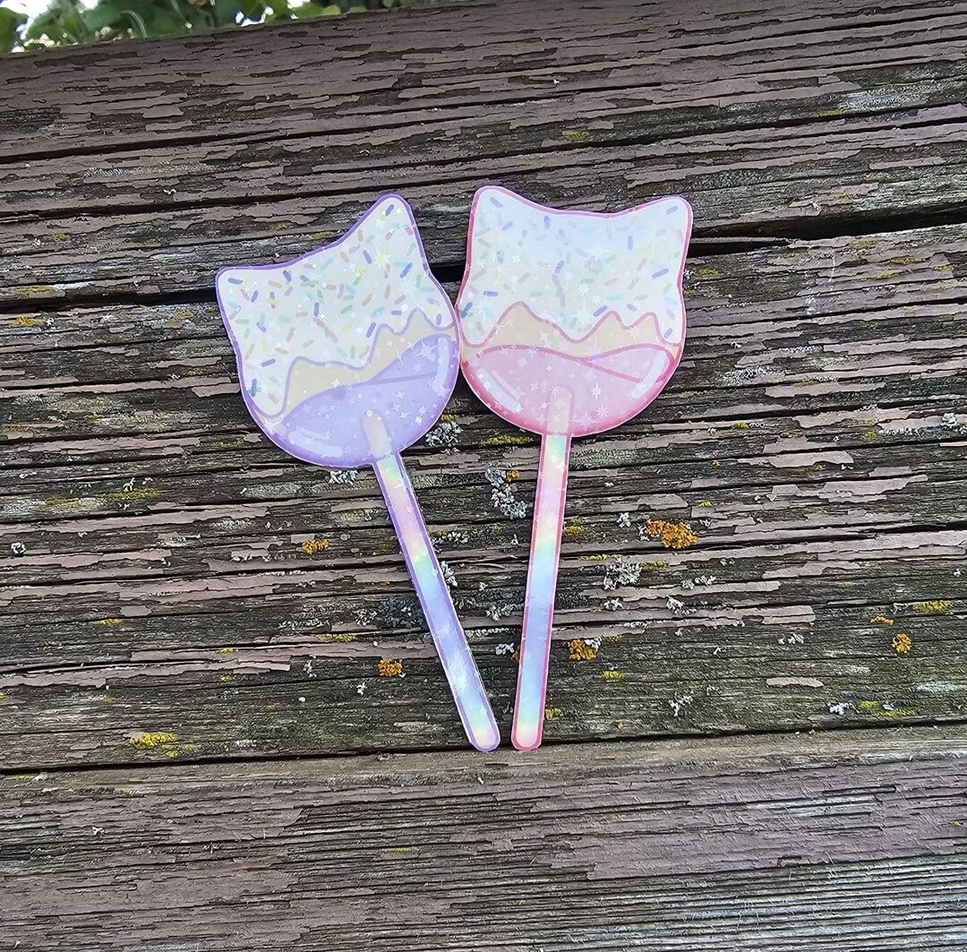 Dreamy Cake Pop Sticker Set, Cute Dessert Stickers, Kawaii Cat Cake Pop ...