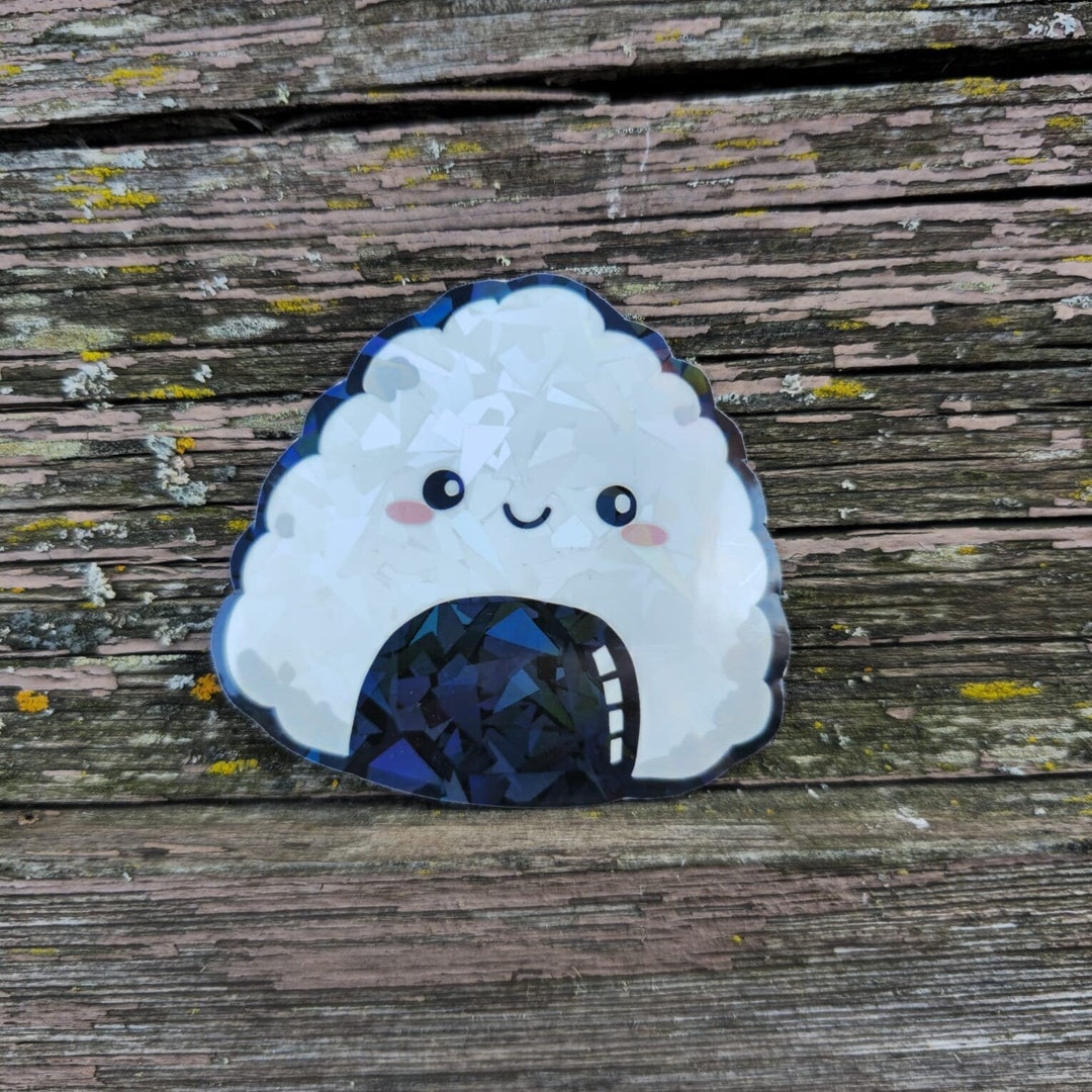 Kawaii Onigiri Sticker, Japanese Food Sticker, Holographic ...