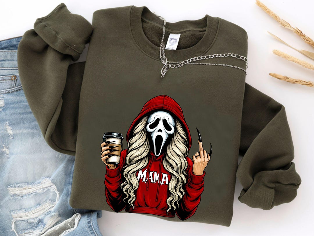 Halloween Horror Mama Custom Sweatshirt, Cute Spooky Mama Hoodie ...