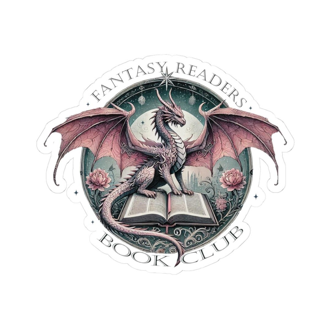 Fantasy Readers Book Club Kiss-cut Stickers, Dragon Art, Fantasy Decor ...