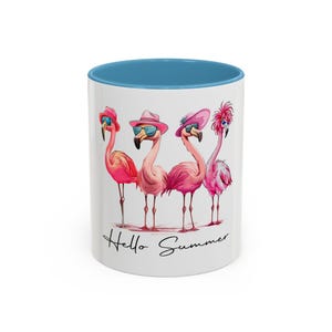 Hello Summer Flamingo Coffee Mug, Fun Gift for Beach Lovers, Summer ...
