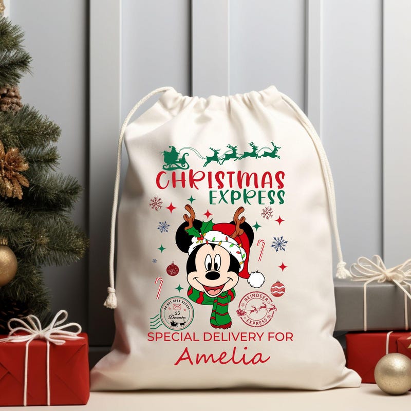 Mickey Mouse Santa Sacks - Etsy