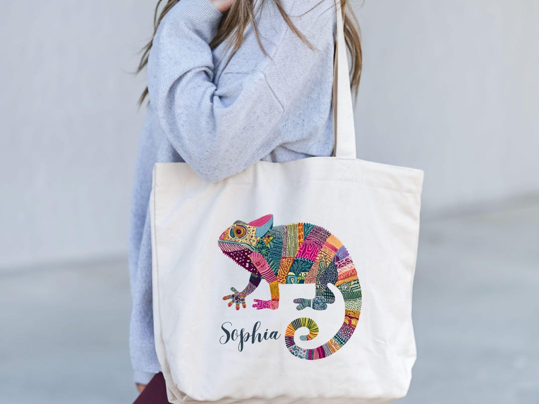 Personalized Lizard Tote Bag, Lizard Lover Gift, Cute Lizard Gift ...