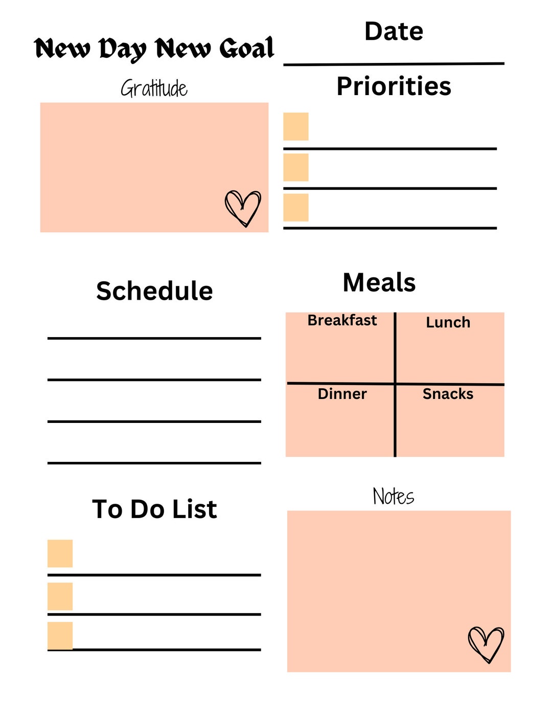 Digital Daily Planner Printable & Customizable Productivity - Etsy