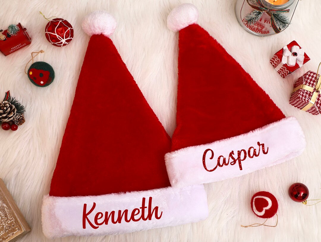 Custom Plush Santa Hat,personalized Santa Hats for Kids,family Santa ...