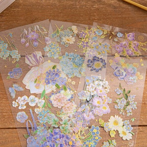 Holographic Aesthetic Stickers,floral Sticker for Notebook, Laptop ...