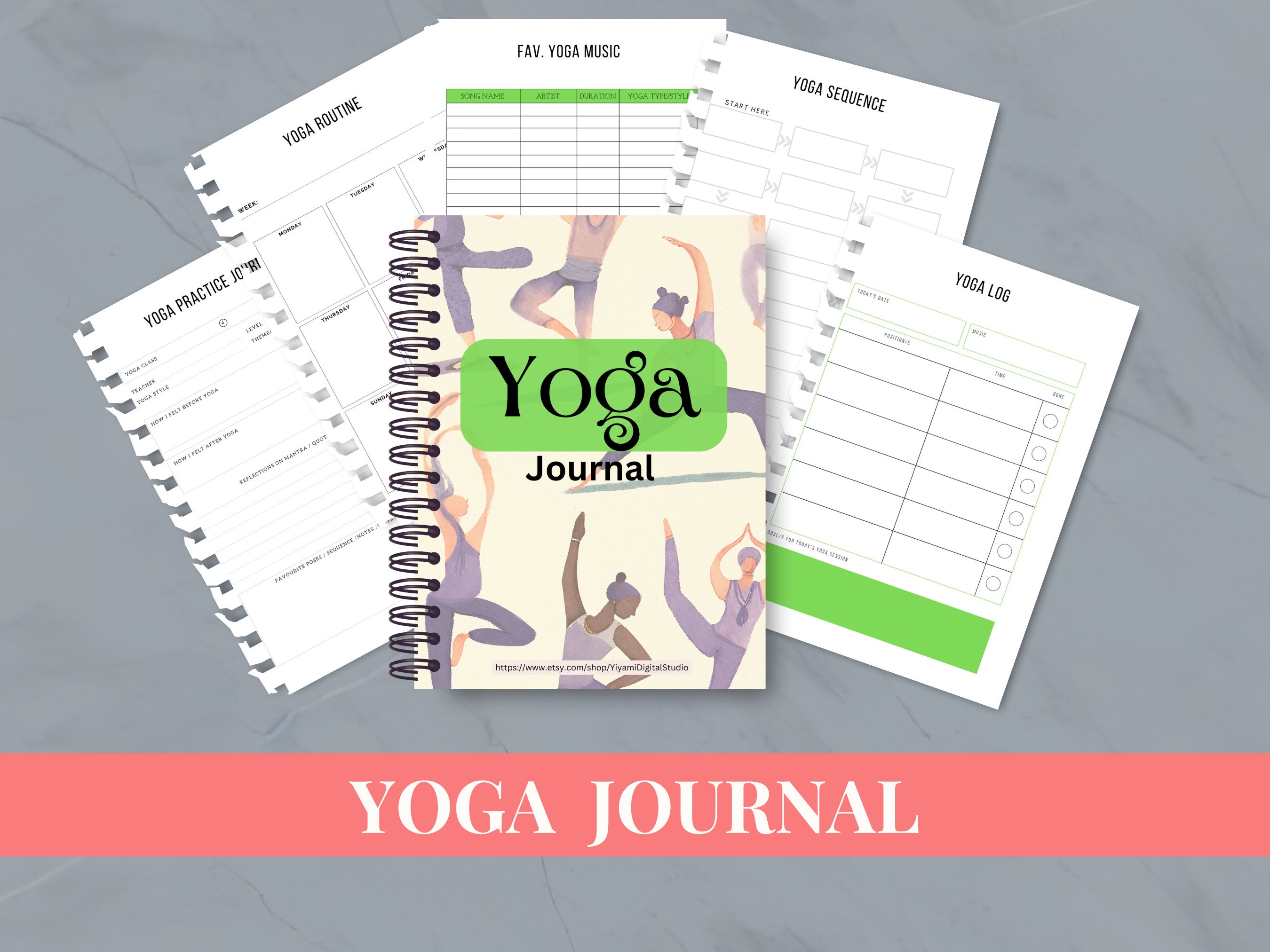 Yoga Journal Printable Printable Mindfulness Planner Printable Yoga Log ...