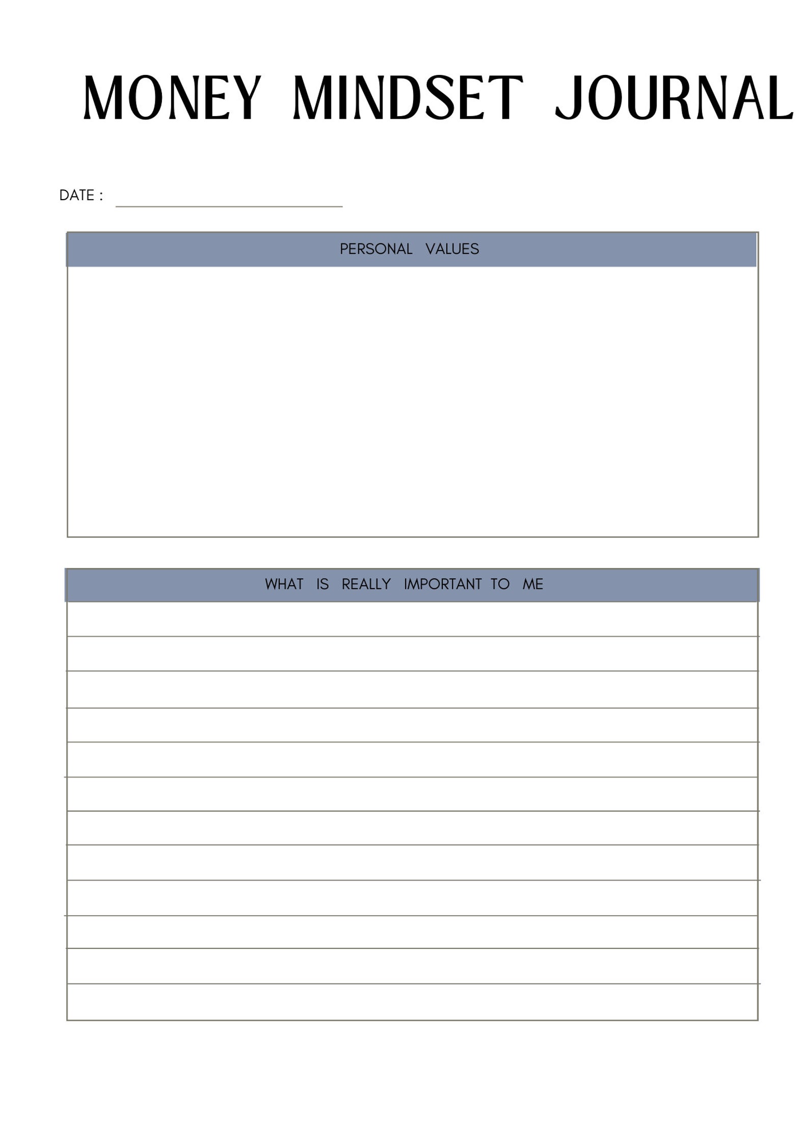 Printable Money Mindset Journal Planner Money Planner Mindset Digital ...