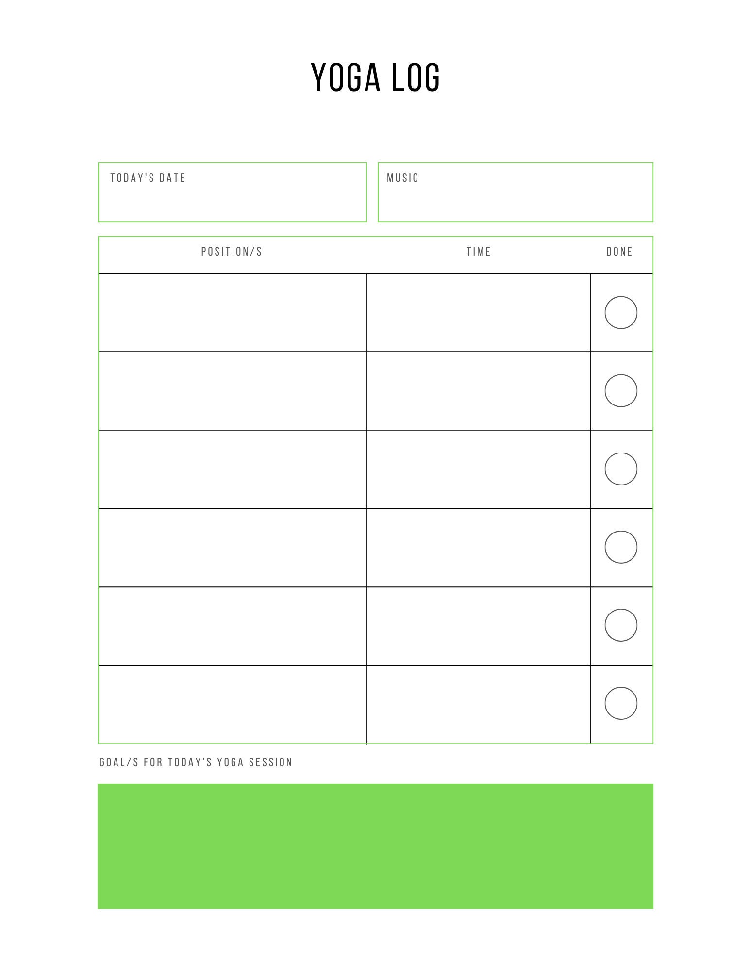 Yoga Journal Printable Printable Mindfulness Planner Printable Yoga Log ...