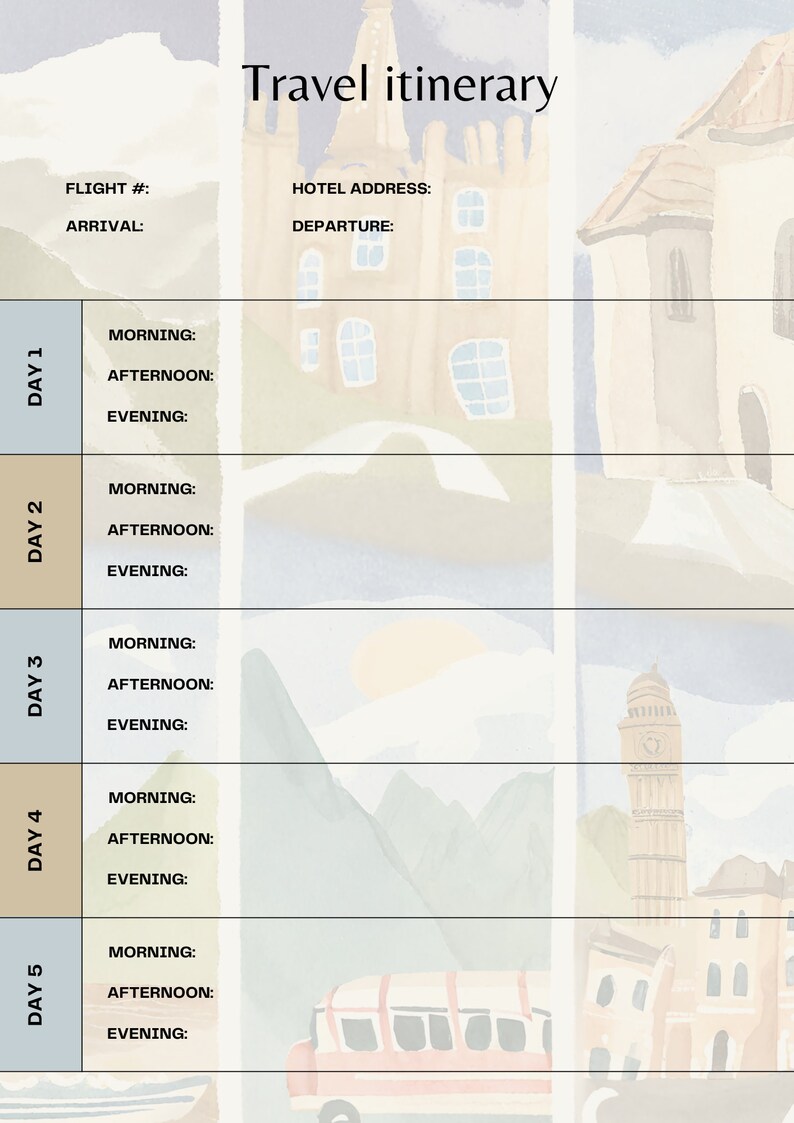 Travel Journal Printable Journal Vacation Journal A4 Journey Notes - Etsy