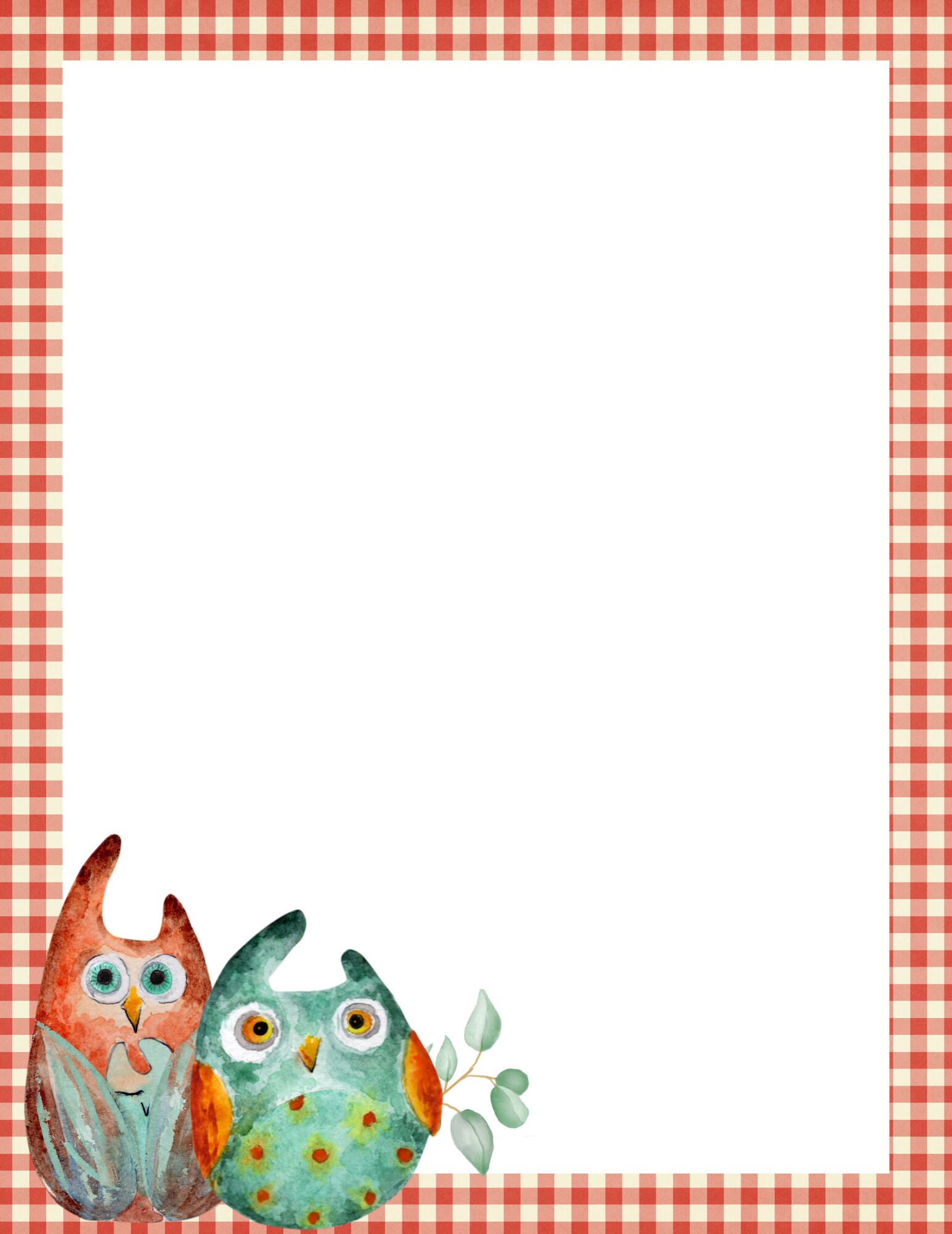 Owls Printable Stationery Printable Writing Paper Digital PDF - Etsy
