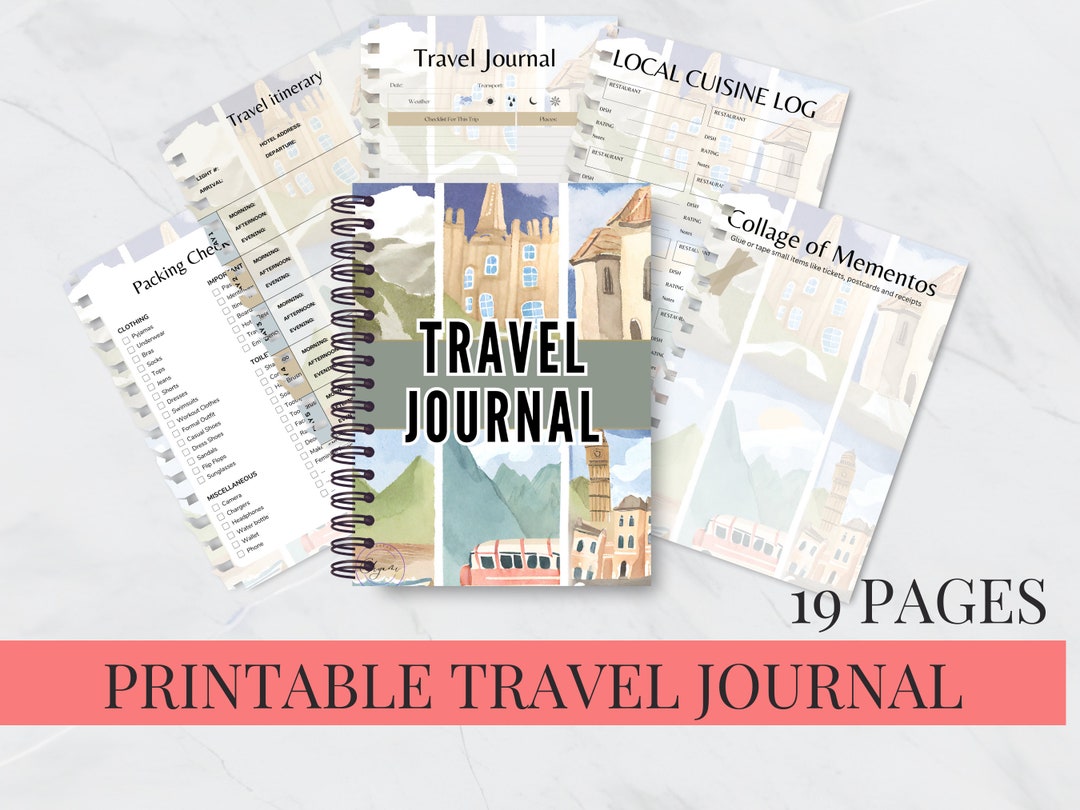 Travel Journal Printable Journal Vacation Journal A4 Journey Notes - Etsy