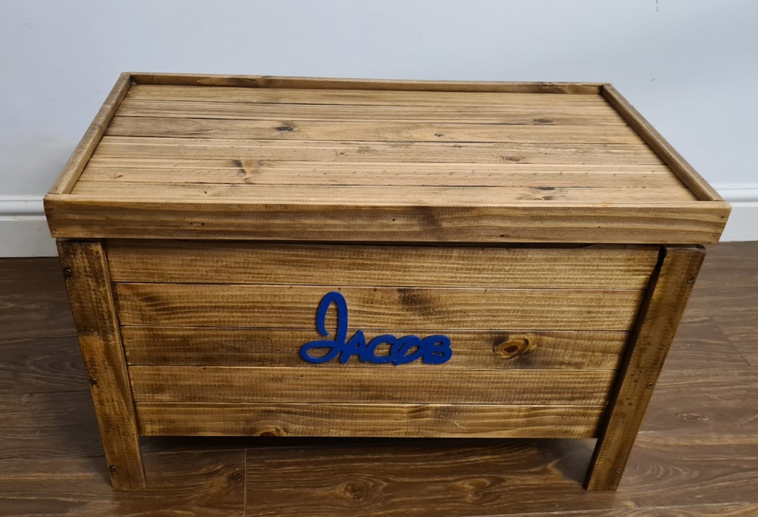 Handmade Personalised Pine Toy Box - Etsy