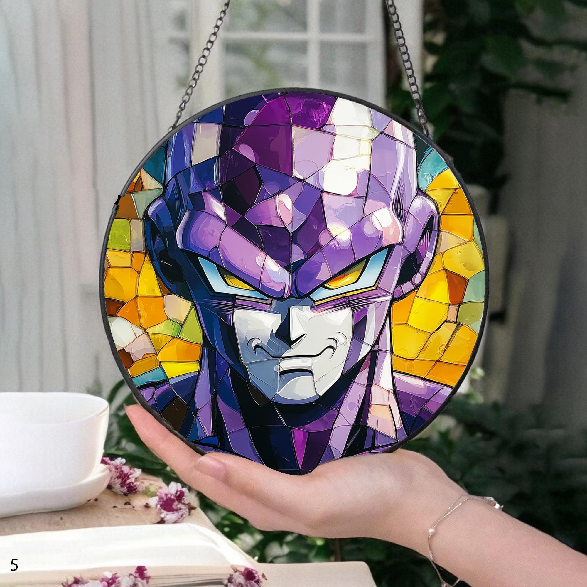 Vegeta Dragon Ball Z Stained Glass Art, Stunning Room Decor, Goku ...
