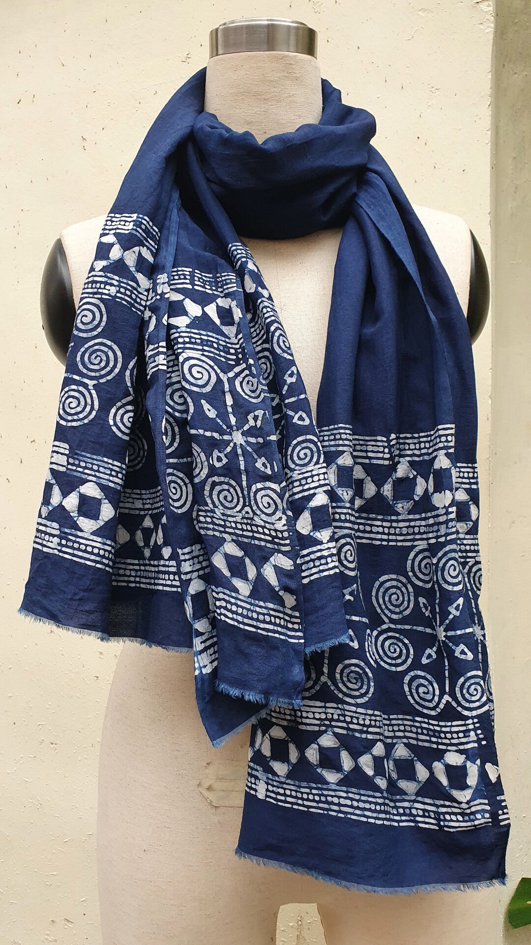 Personalized Gifts, Indigo Dye Scarf for Men and Women, Unisex Natural ...