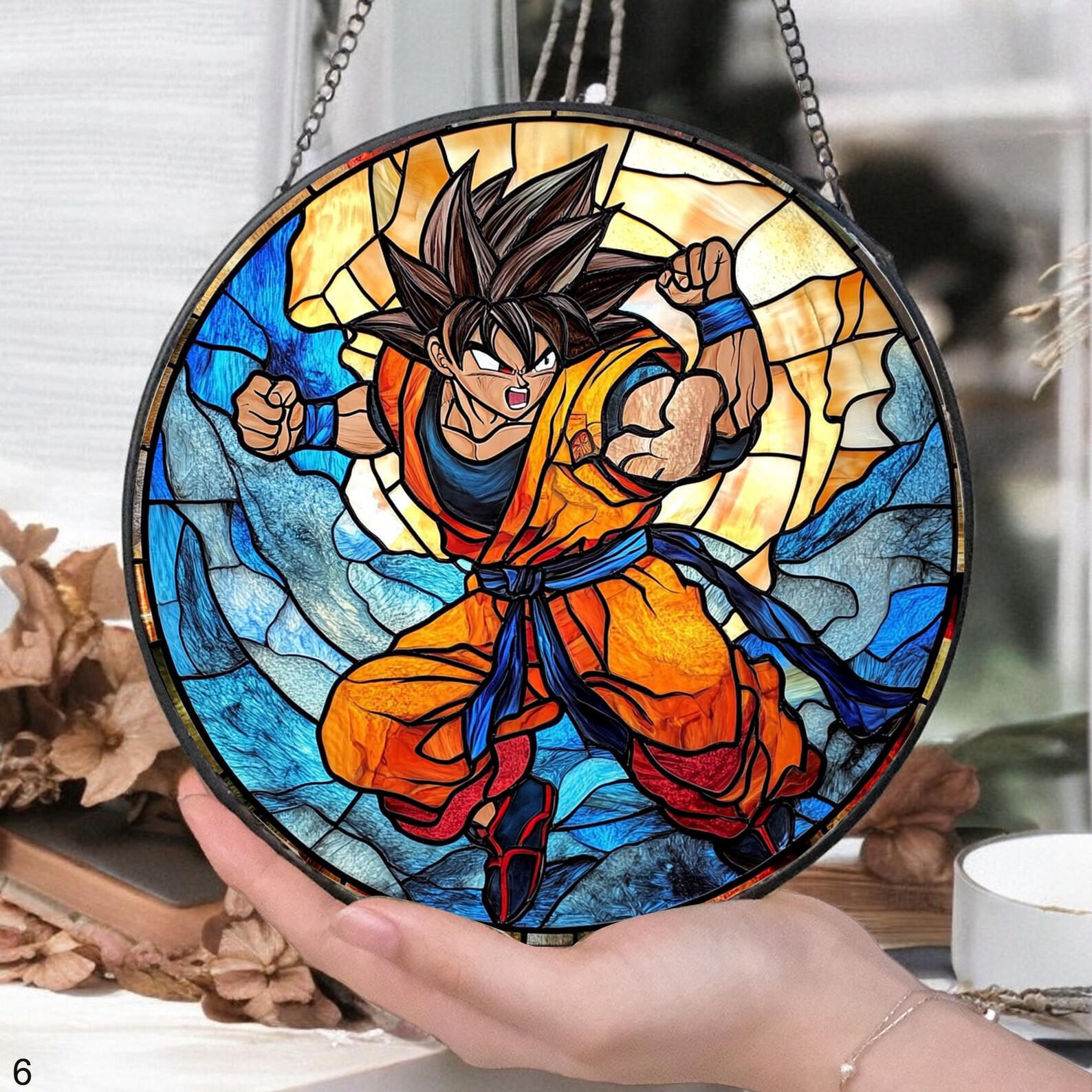 Saiyan Legend Stained Glass Goku Stained Glass Art Window Hanging Goku ...