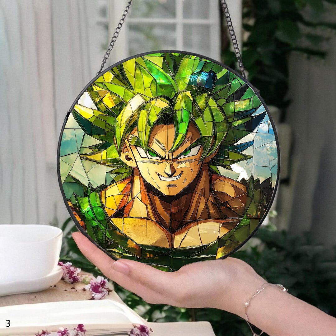 Goku Stained Glass Window Hanging Custom Stained Glass Artwork Dragon ...
