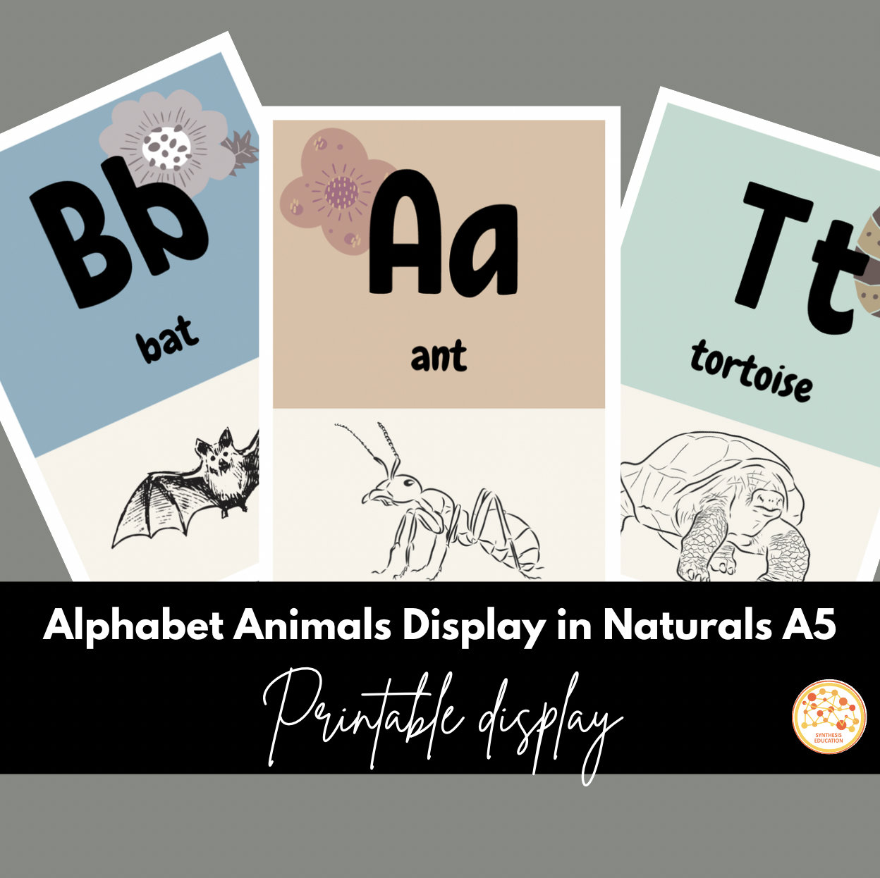 Alphabet Animals Display in Naturals A5 - Etsy